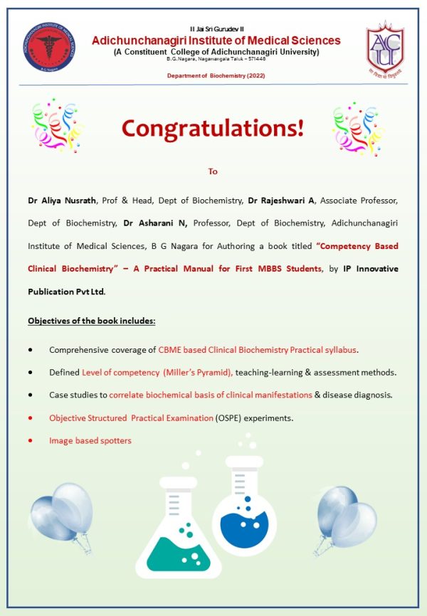 Competency Based Clinical Biochemistry - A Practical Manual for First ...